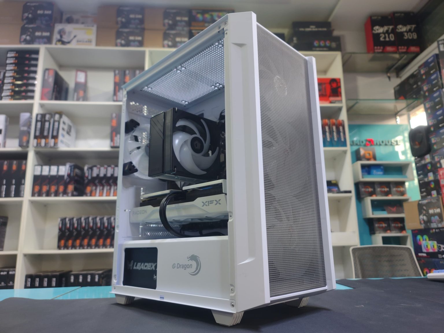 eDragon Syrax Mesh PC Case with 4x 120mm ARGB Fans(white) - AMD House ...