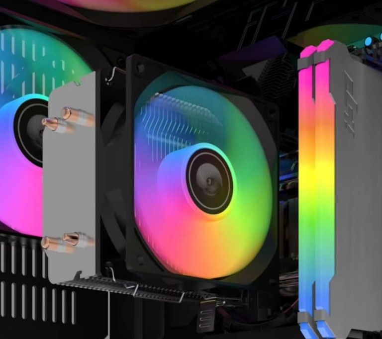 02. A200 CPU cooler with 2 Heatpipes - 90mm RGB Fan - AMD House - PC ...