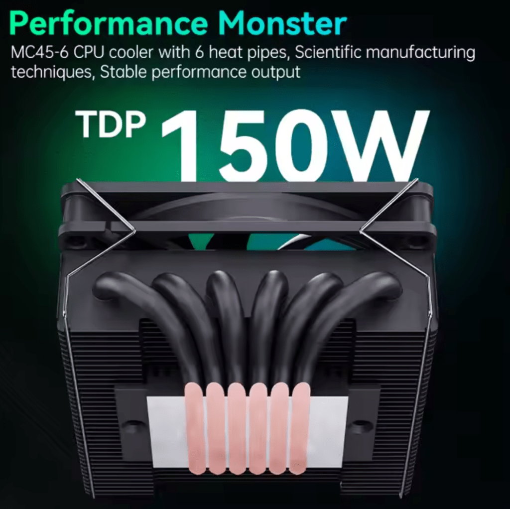 16. SNOWMAN MC45-6-ARGB Black 6-Heatpipe ITX CPU Cooler with 90mm ARGB ...