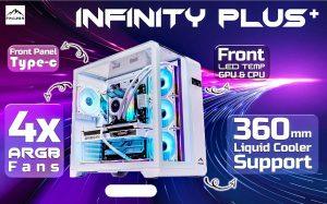 FROZER Infinity Plus ATX PC Case with 4x 120mm Infinity Mirror ARGB ...
