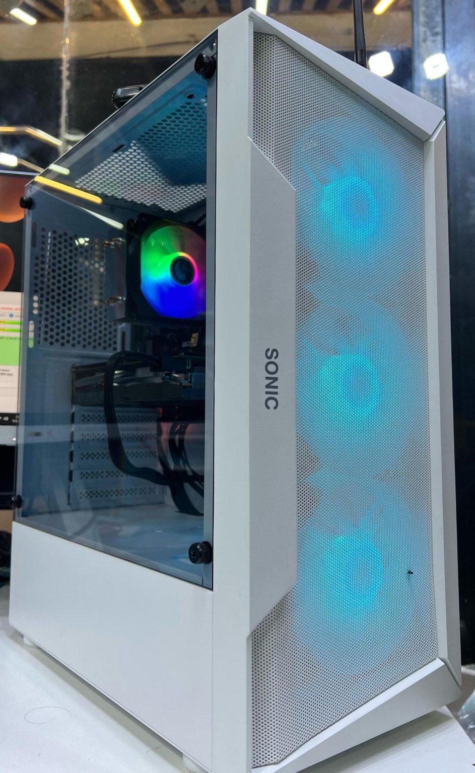 SONIC R28 MidTower PC Case with 3X ARGB Case-Controlled Fans (White ...
