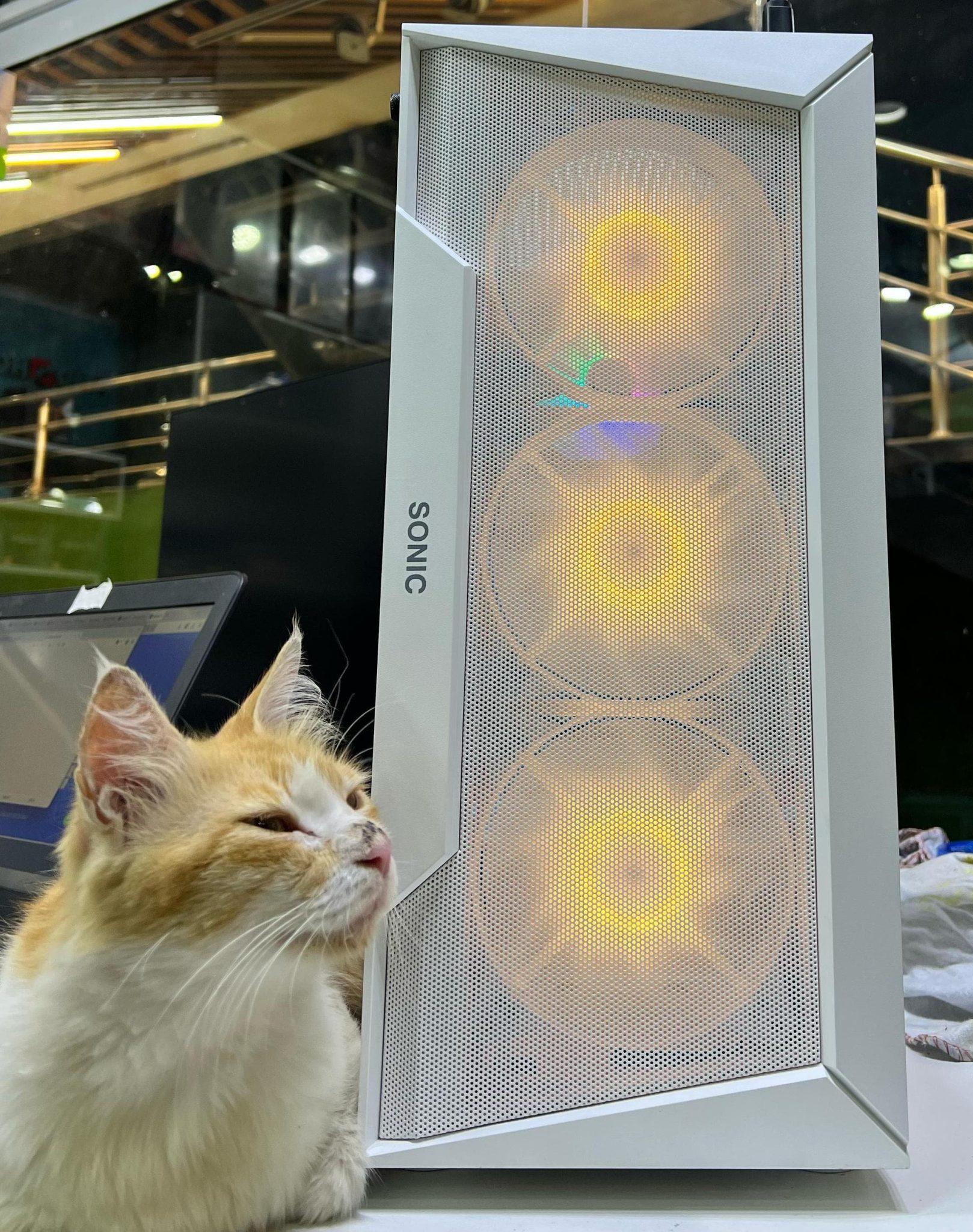 SONIC R28 White MidTower PC Case with 3X ARGB Case-Controlled Fans ...