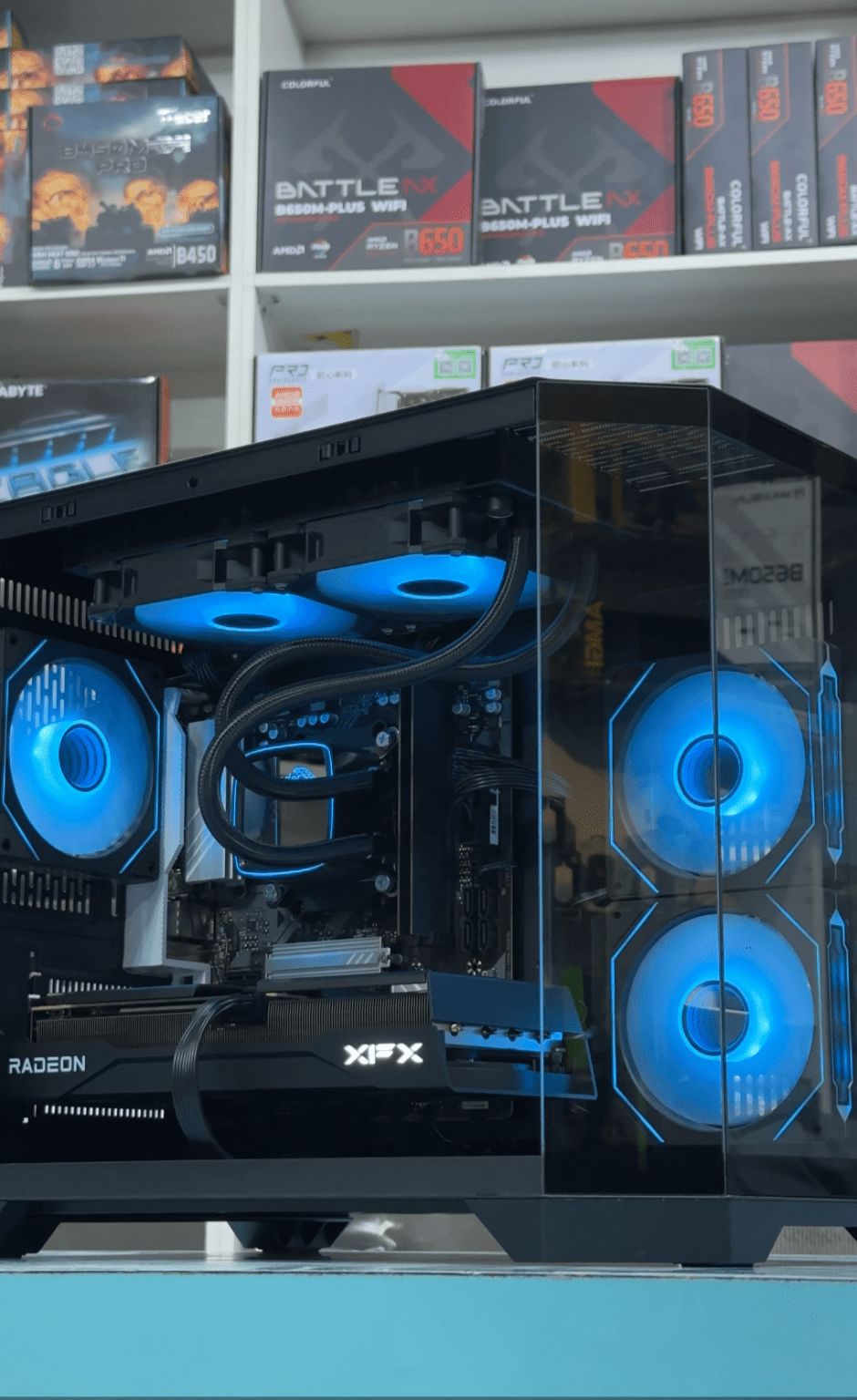 AMS Furion mATX PC Case with 3x Infinity Mirror ARGB Fans (black) - AMD ...