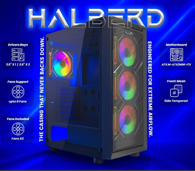 Thunder Halberd ATX PC Case with 3x ARGB Infinity Mirror Fans(Black ...